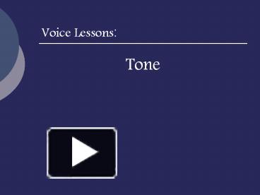 Voice Lessons: presentation | free to view