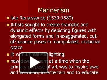 Mannerism presentation | free to download