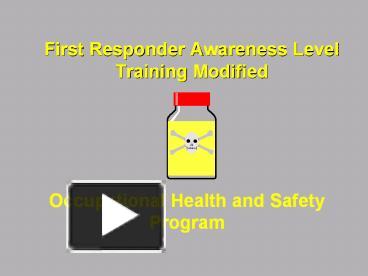 PPT – First Responder Awareness Level Training Modified PowerPoint ...