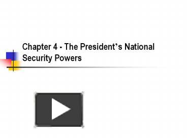 PPT – Chapter 4 - The President PowerPoint presentation | free to ...