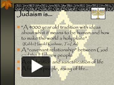 Judaism is presentation | free to view