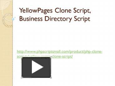 Business Directory Script presentation | free to download