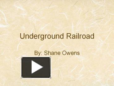 PPT – Underground Railroad PowerPoint presentation | free to view - id ...