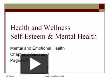 Health and Wellness Self-Esteem presentation | free to download