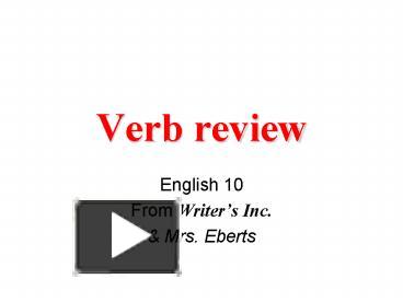Verb review presentation | free to download