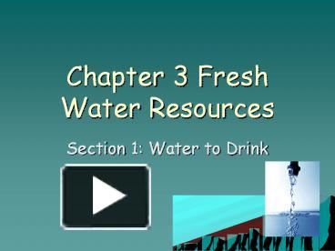 Chapter 3 Fresh Water Resources presentation | free to download
