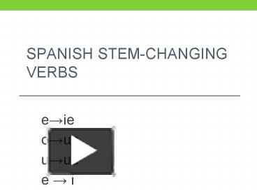 PPT – SPANISH STEM-CHANGING VERBS PowerPoint presentation | free to ...