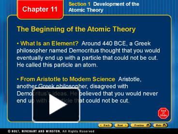 PPT – Section 1 Development of the Atomic Theory PowerPoint ...