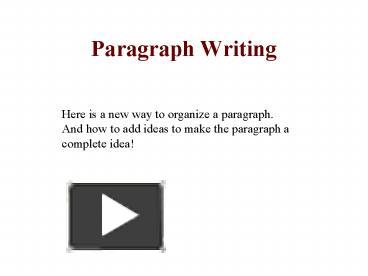 Paragraph Writing presentation | free to download