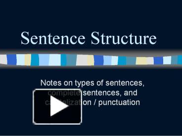 PPT – Sentence Structure PowerPoint presentation | free to download ...