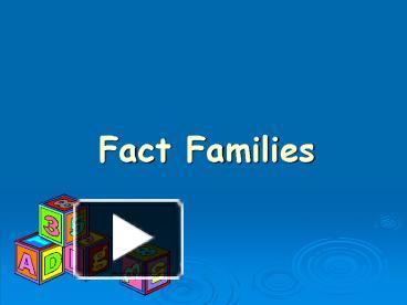 Fact Families presentation | free to view