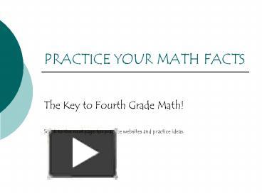 PRACTICE YOUR MATH FACTS presentation | free to download