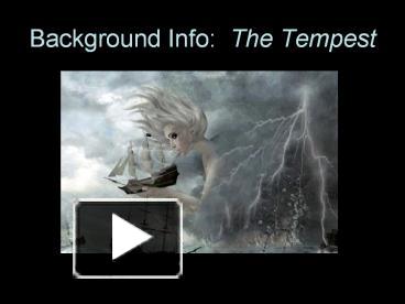 Background Info: The Tempest presentation | free to download