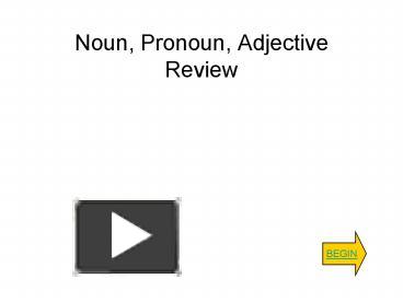 PPT – Noun, Pronoun, Adjective Review PowerPoint presentation | free to ...