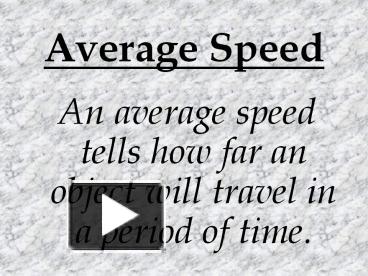 Average Speed presentation | free to download