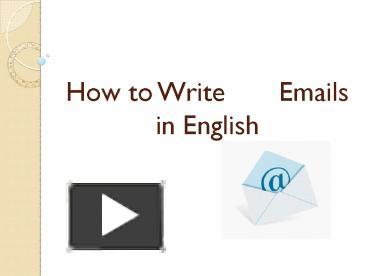 How to Write Emails in English presentation | free to download