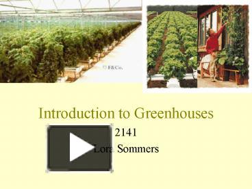 Introduction to Greenhouses presentation | free to view