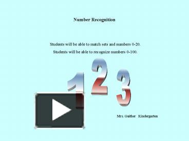 Number Recognition presentation | free to view