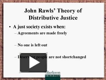 John Rawls Theory of Distributive Justice presentation | free to view