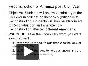PPT – Reconstruction%20of%20America%20post-Civil%20War PowerPoint ...