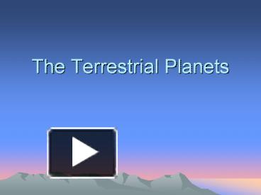 The Terrestrial Planets presentation | free to download