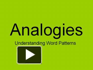 Analogies presentation | free to view