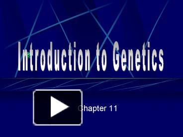 Introduction to Genetics presentation | free to view