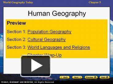 Human Geography presentation | free to view