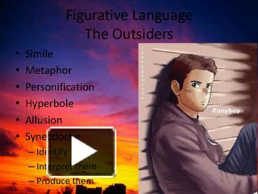 Figurative Language The Outsiders presentation | free to download