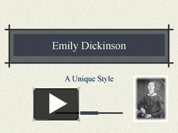 Emily Dickinson presentation | free to view