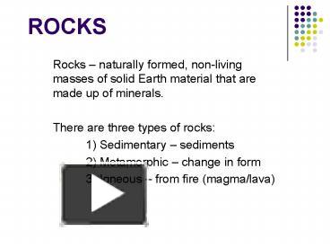 PPT – ROCKS PowerPoint presentation | free to view - id: 7185fb-YmZjY