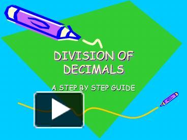 DIVISION OF DECIMALS presentation | free to download