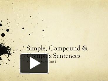 PPT – Simple, Compound PowerPoint presentation | free to download - id ...