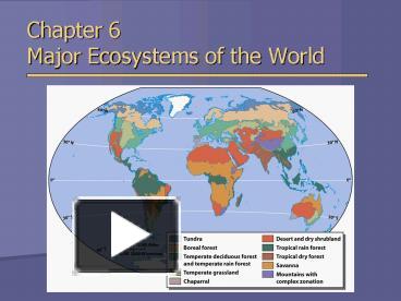Chapter 6 Major Ecosystems of the World presentation | free to view