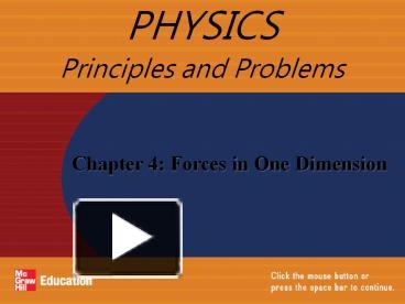 Chapter 4: Forces in One Dimension presentation | free to download