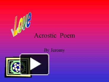 Acrostic Poem presentation | free to view