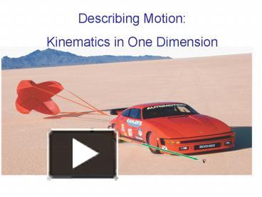 Describing Motion: presentation | free to view