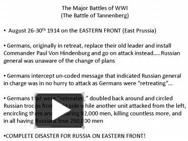 The Major Battles of WWI presentation | free to download