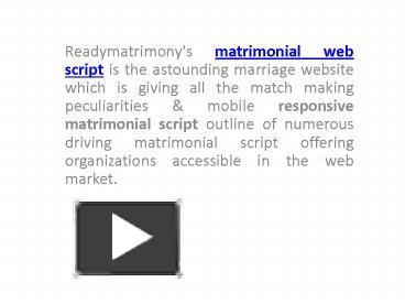 PPT – Matrimonial web script easily available in India now PowerPoint presentation | free to ...