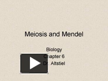 Meiosis and Mendel presentation | free to download