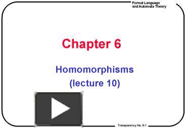 Homomorphisms presentation | free to view