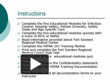 Instructions presentation | free to view