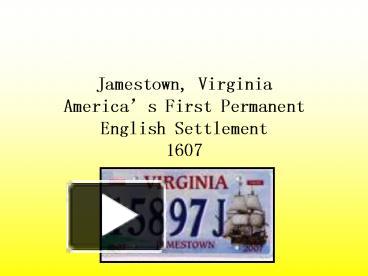 PPT – Jamestown, Virginia America PowerPoint presentation | free to ...