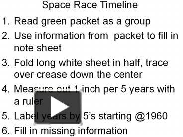 PPT – Space Race Timeline PowerPoint presentation | free to download - id: 726391-YTJiY