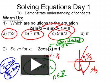 PPT – Solving Equations Day 1 TS: Demonstrate understanding of concepts ...