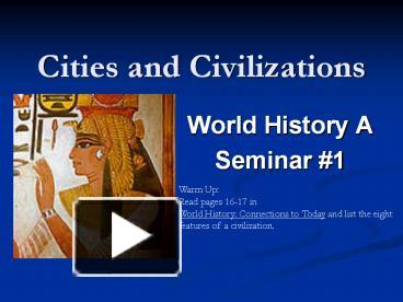 PPT – Cities and Civilizations PowerPoint presentation | free to view ...
