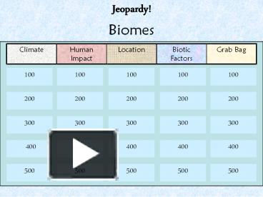 Jeopardy! Biomes presentation | free to view