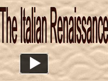 PPT – Italian Renaissance Art PowerPoint presentation | free to ...