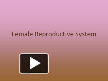 PPT – Female Reproductive System PowerPoint presentation | free to view ...