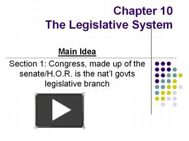 PPT – Chapter 10 The Legislative System PowerPoint presentation | free ...